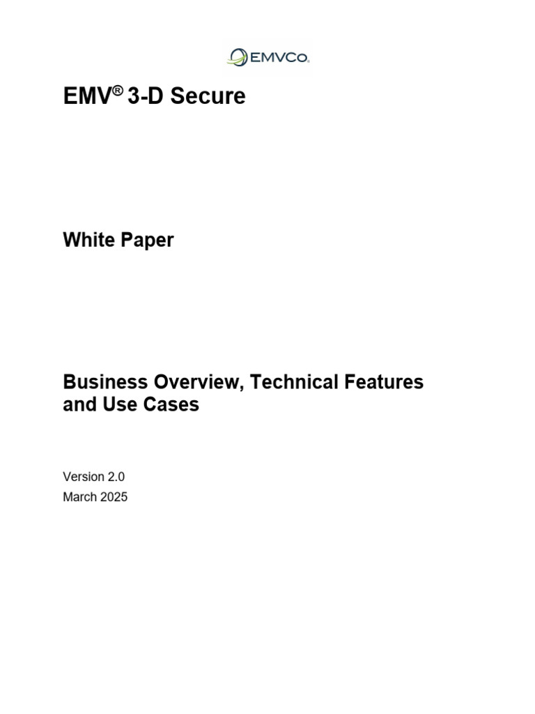 EMVCo 3DS White-Paper v2.0 26-Mar-2025 | PDF | Emv | Computing
