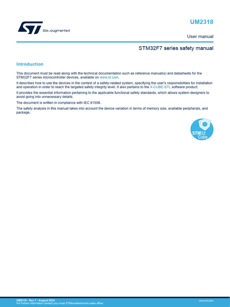 Um2318 stm32f7 Series Safety Manual Stmicroelectronics | PDF ...