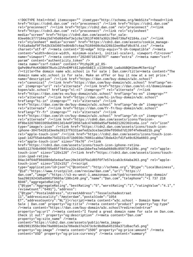 Buy Domain W3c.school 20 07 2024 | PDF | Value Added Tax | Fee