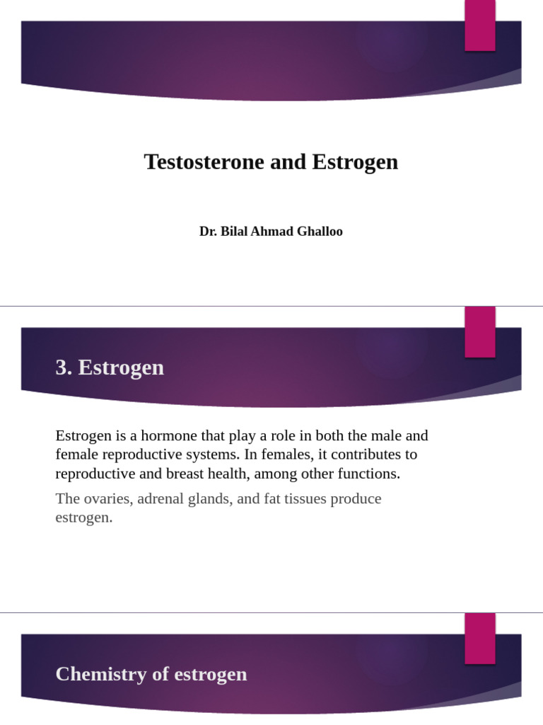 Testosterone and Estrogen | PDF | Estrogen | Menstrual Cycle