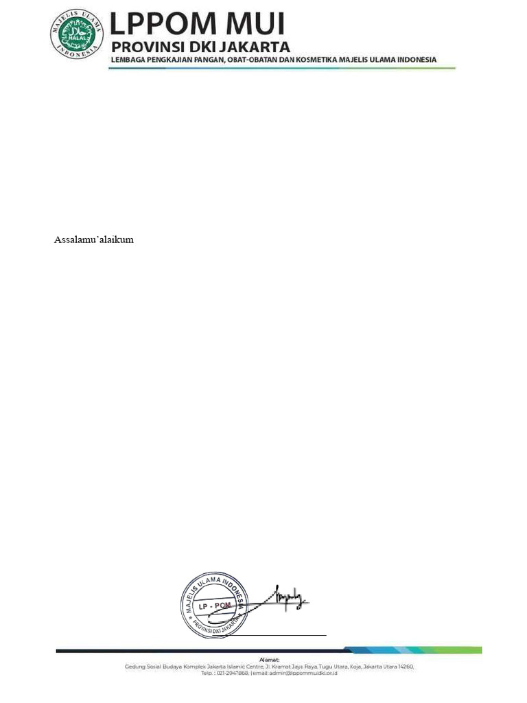 Surat Permohonan Pengiriman Sampel Kecamatan Matraman | PDF