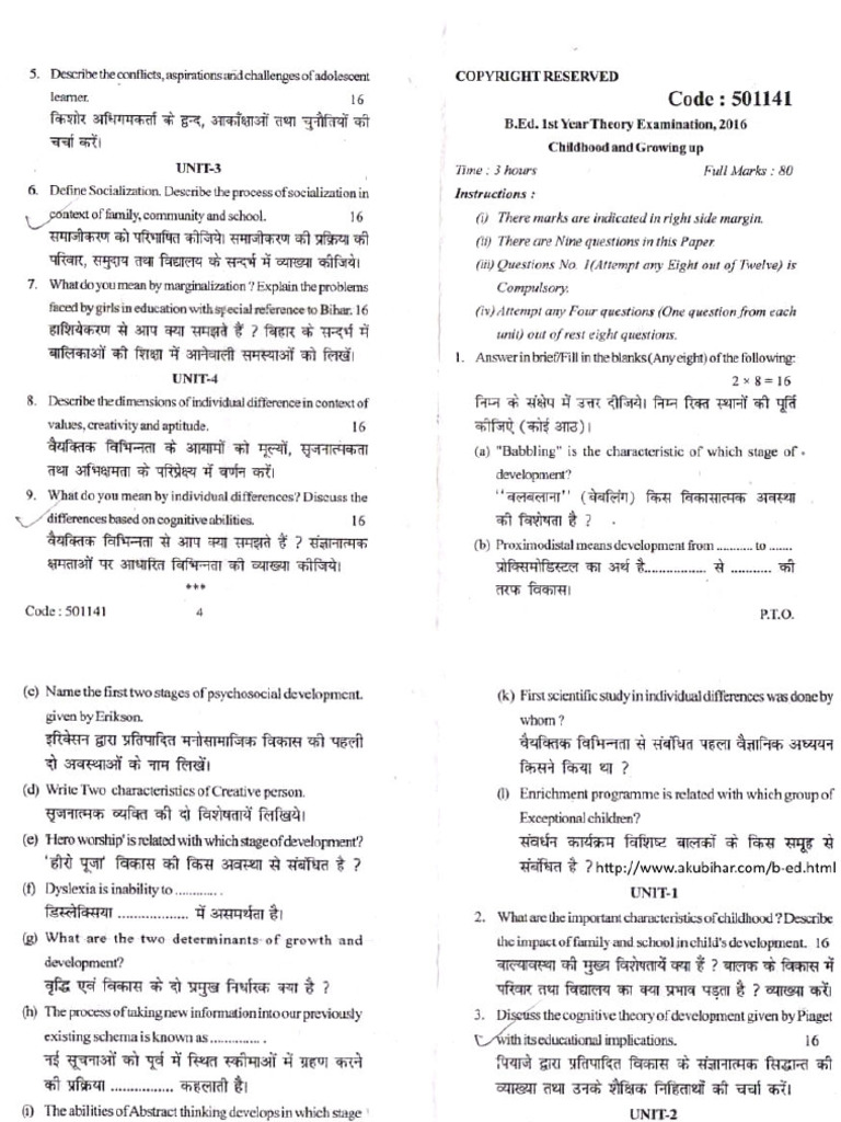 b-ed-1-year-childhood-and-growing-up-501141-2016 | PDF