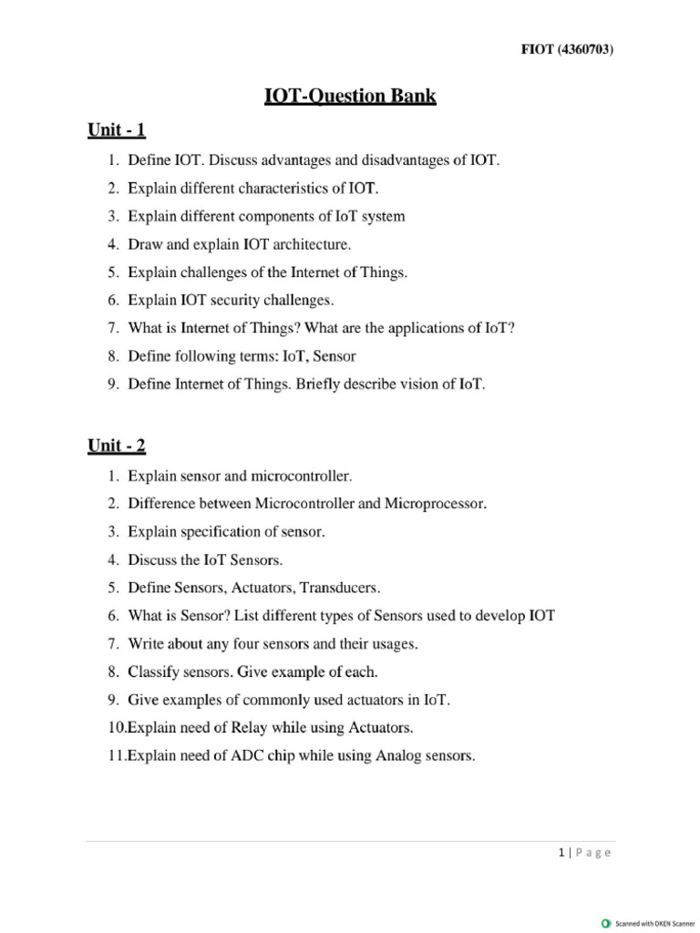 IOT Questions | PDF