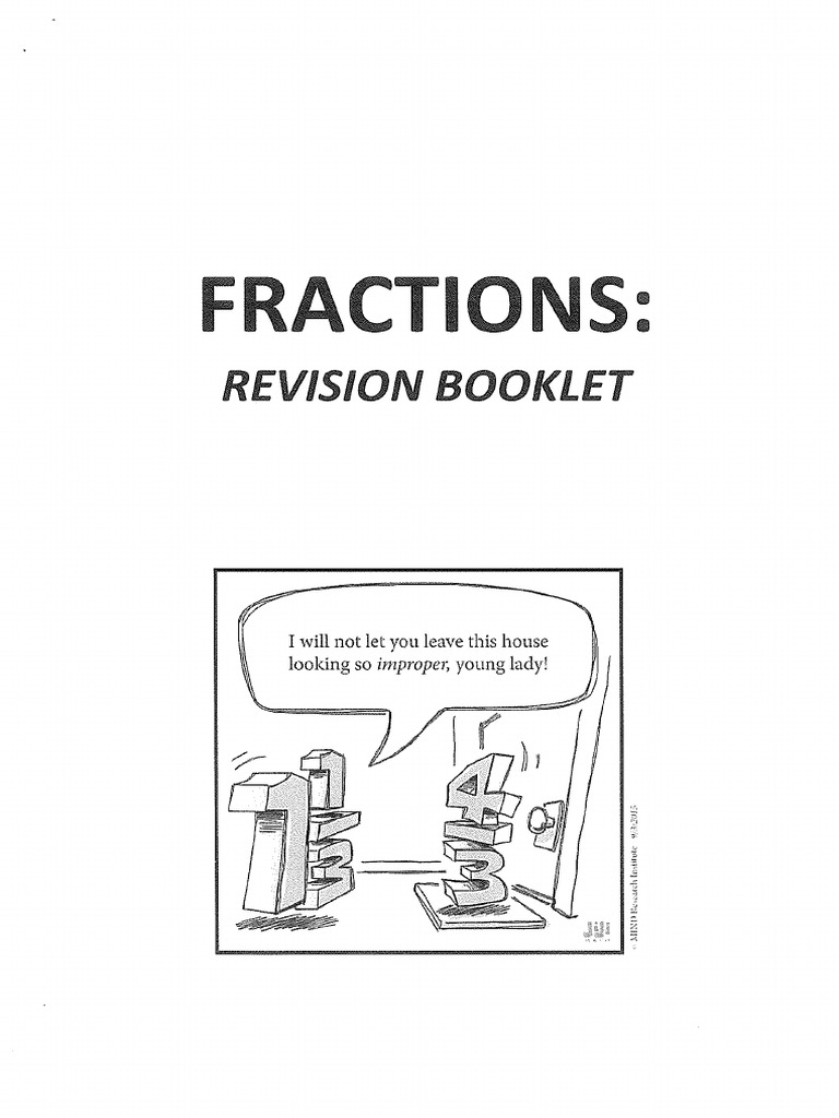 Fractions Revision Booklet - Solutions | PDF