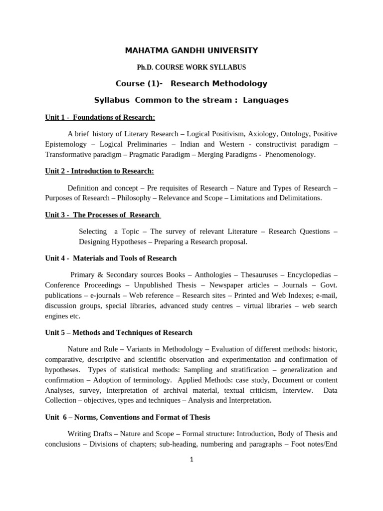 Paper 1 Research Methodology Syllabus | PDF | Analysis | Science