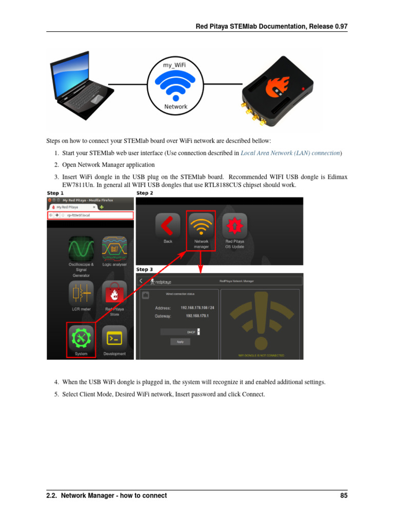 Red Pitaya Stemlab Documentation, Release 0.97: Local Area Network (Lan) Connection | PDF ...
