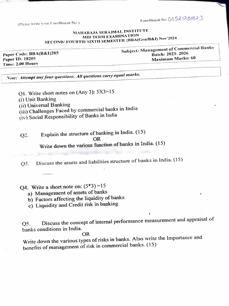 Bba Question Paper 4 | PDF