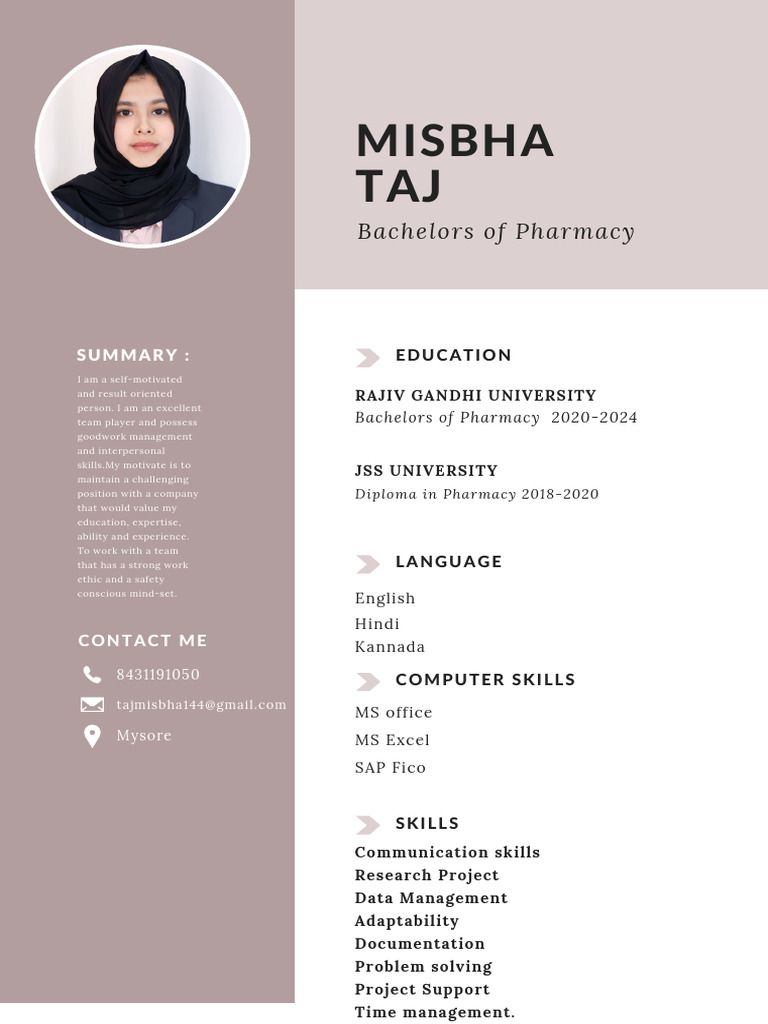 Misbha Taj Resume | PDF