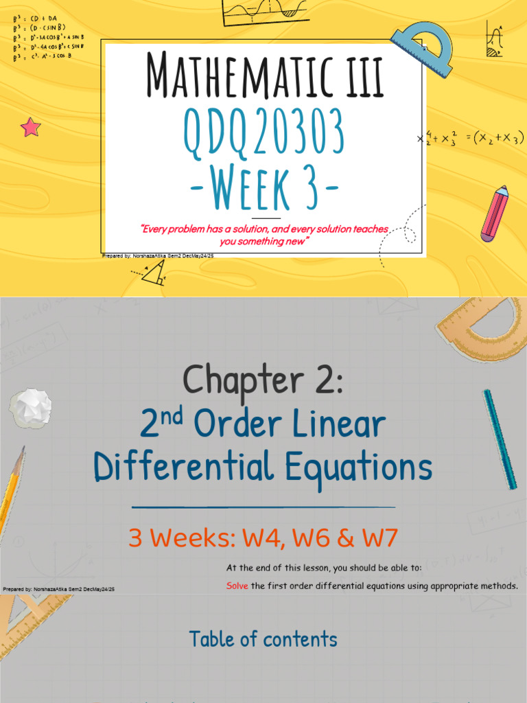 Introduction 2nd Order Linear Differential Equation Homogeneous | PDF | Equations | Applied ...