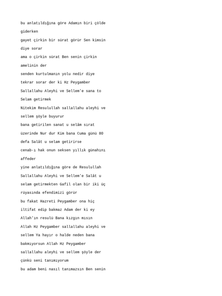 (Turkish (Auto-Generated) ) Peygamber'e (Sav) Bol Bol Salavat Getirin ...