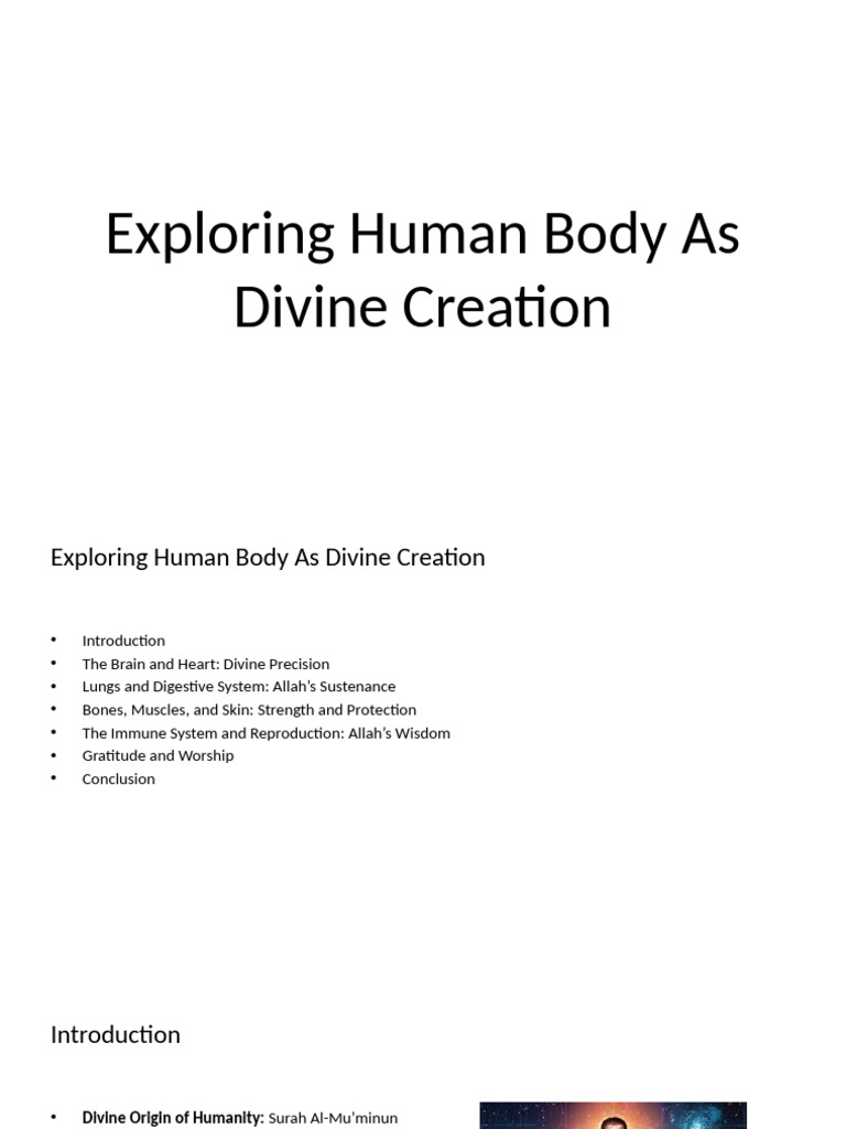 Exploring Human Body As Divine Creation | PDF | Human Body | God In Islam