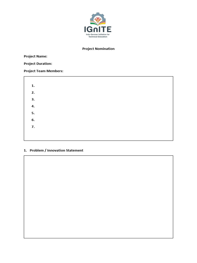 Project Nomination | PDF