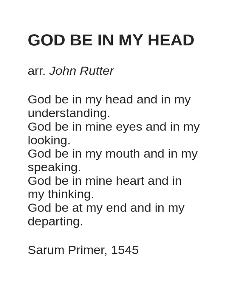 God Be in My Head - 231011 - 111048 | PDF