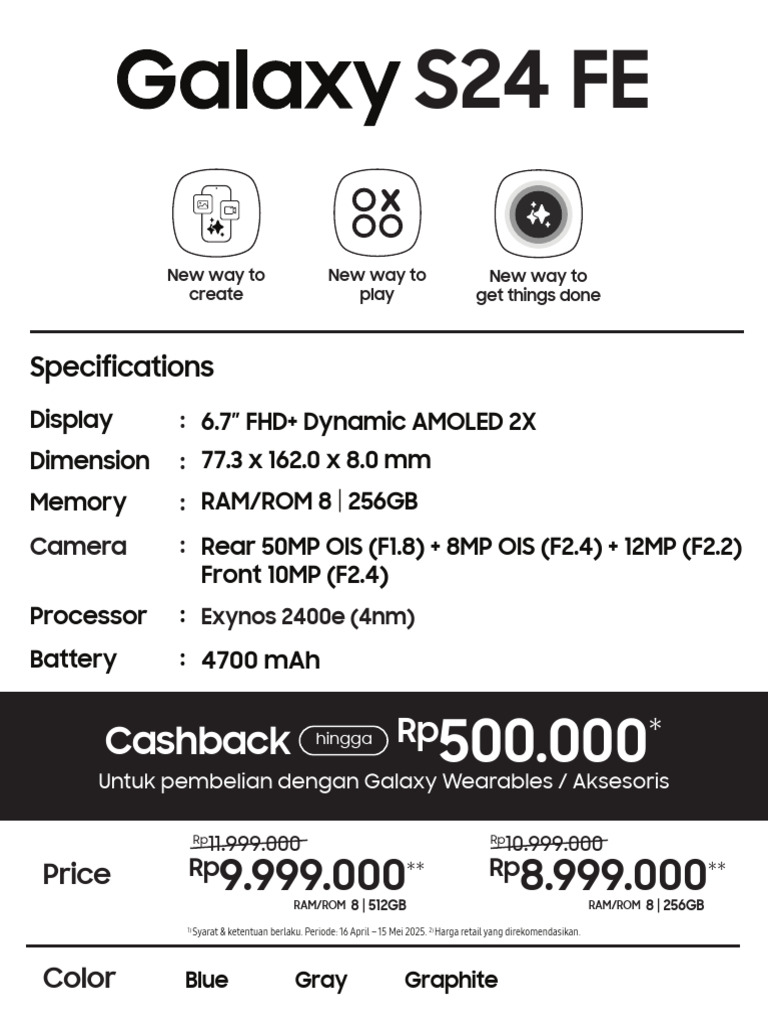 E-Spec Card_Galaxy S24FE_Mei | PDF