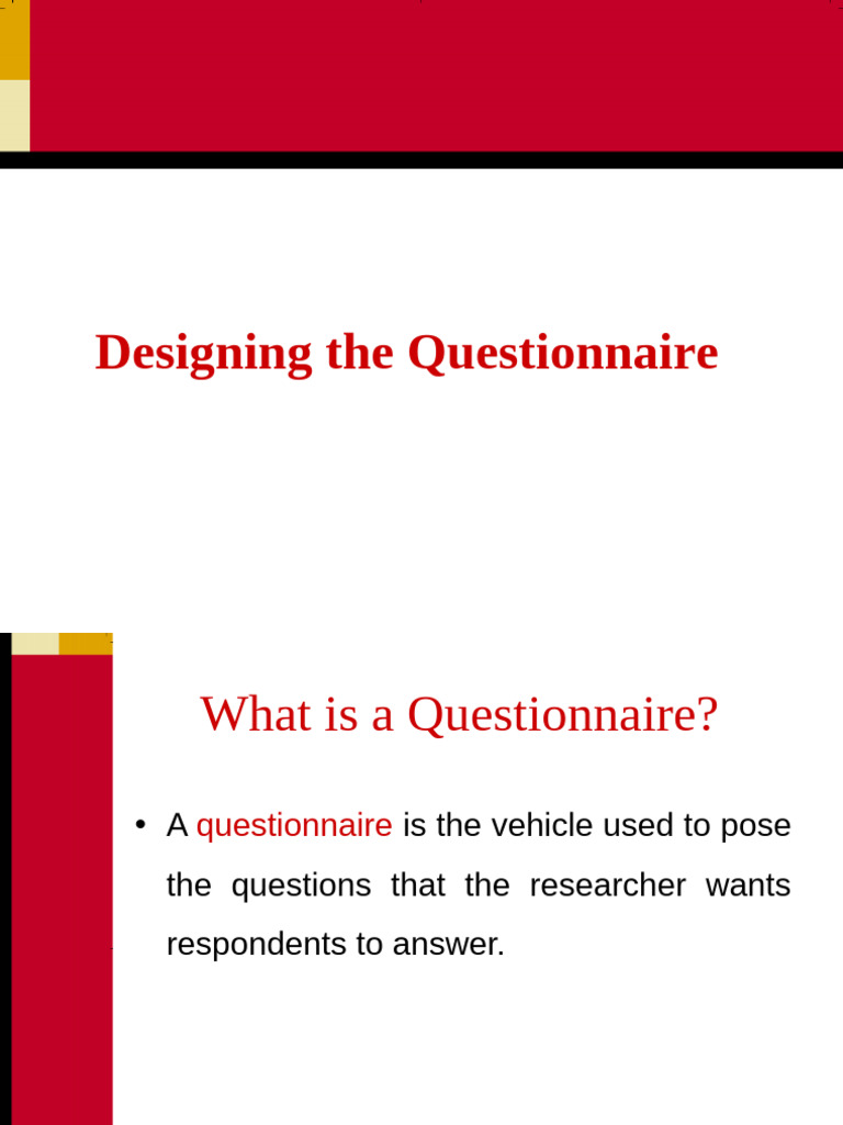 2.3 Questionnaire Designing | PDF | Questionnaire | Survey Methodology