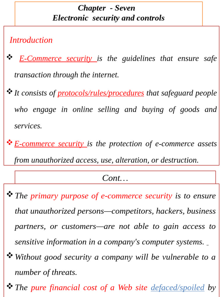 Chapter Seven E-Commerce | PDF | Security | Computer Security