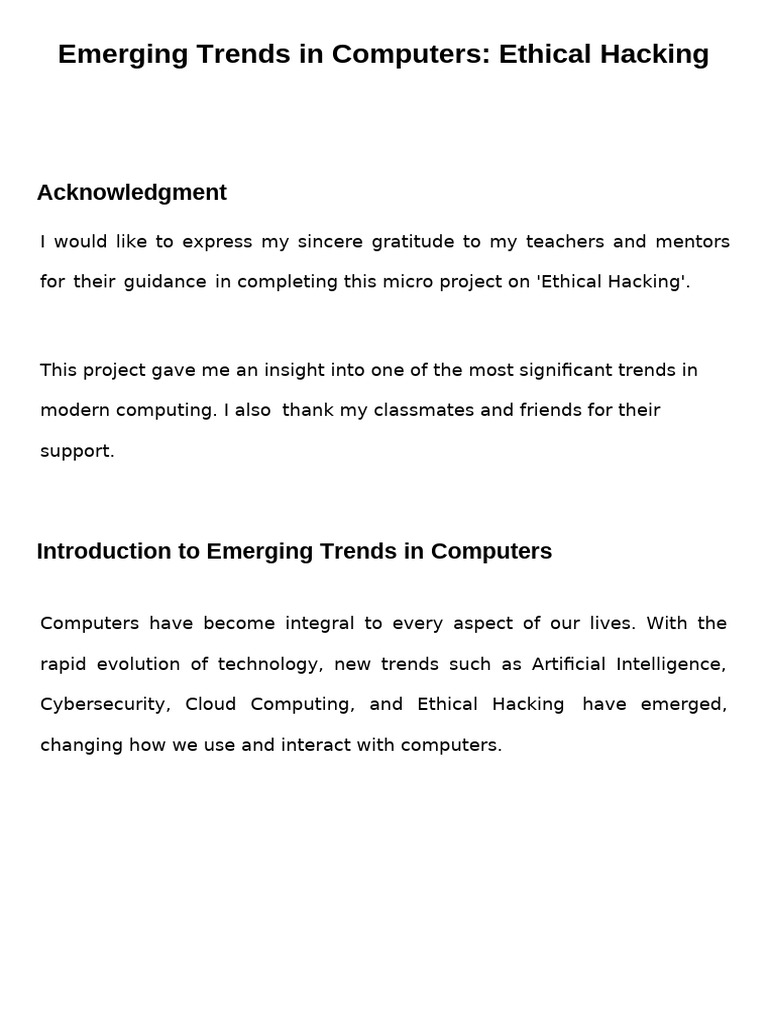 Ethical Hacking Micro Projectedited | PDF | White Hat (Computer Security) | Security Hacker