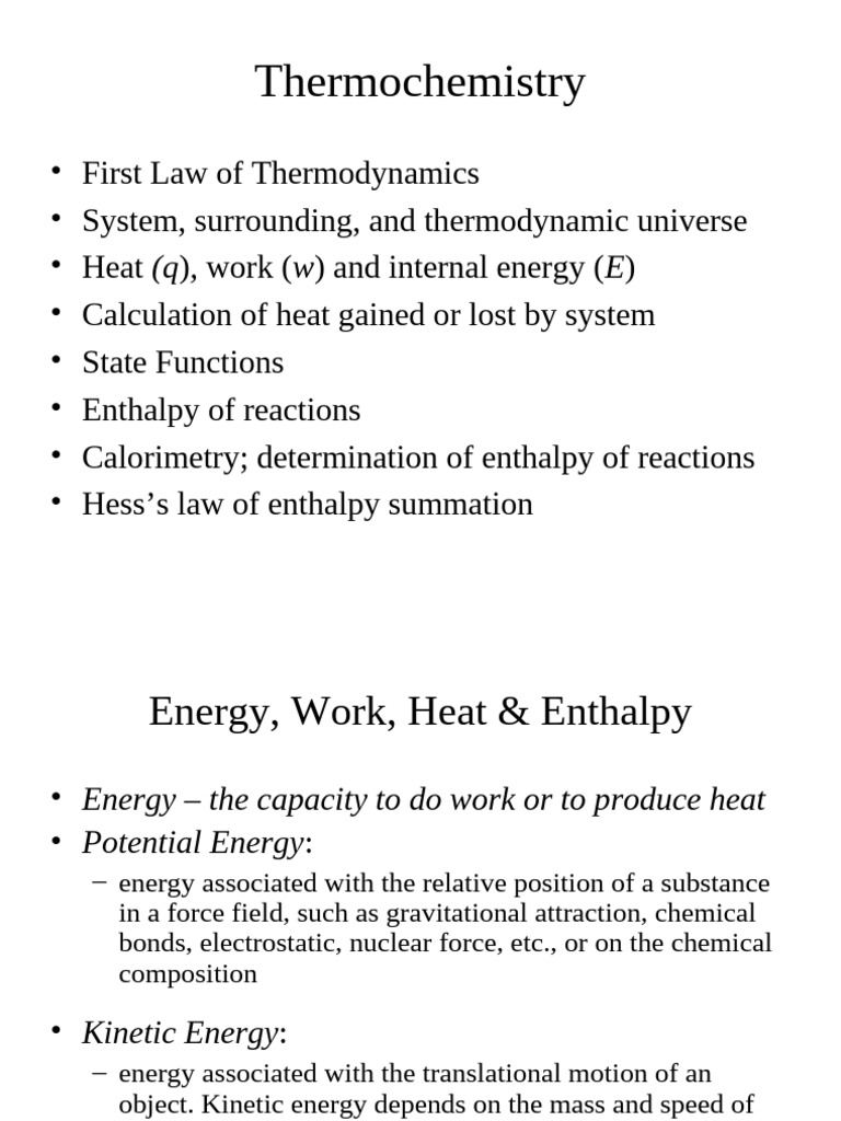 CHAPTER 8 Thermochemistry | PDF | Heat | Enthalpy