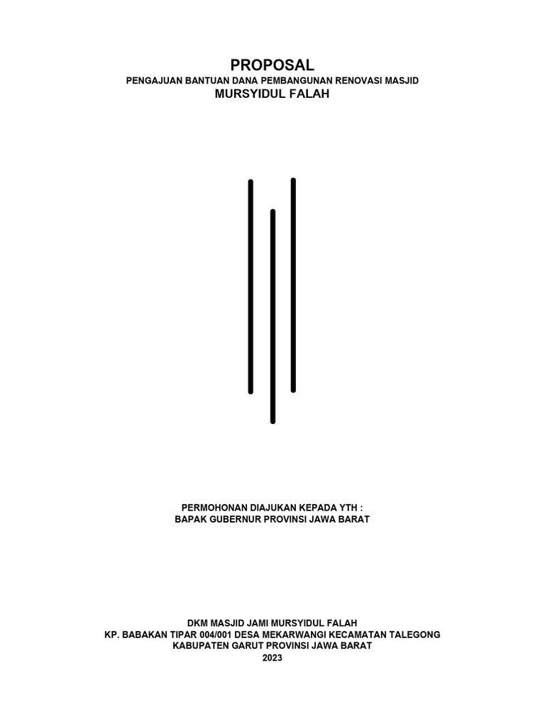 Proposal Dkm Al - Hidayah Perubahan 2023 | PDF