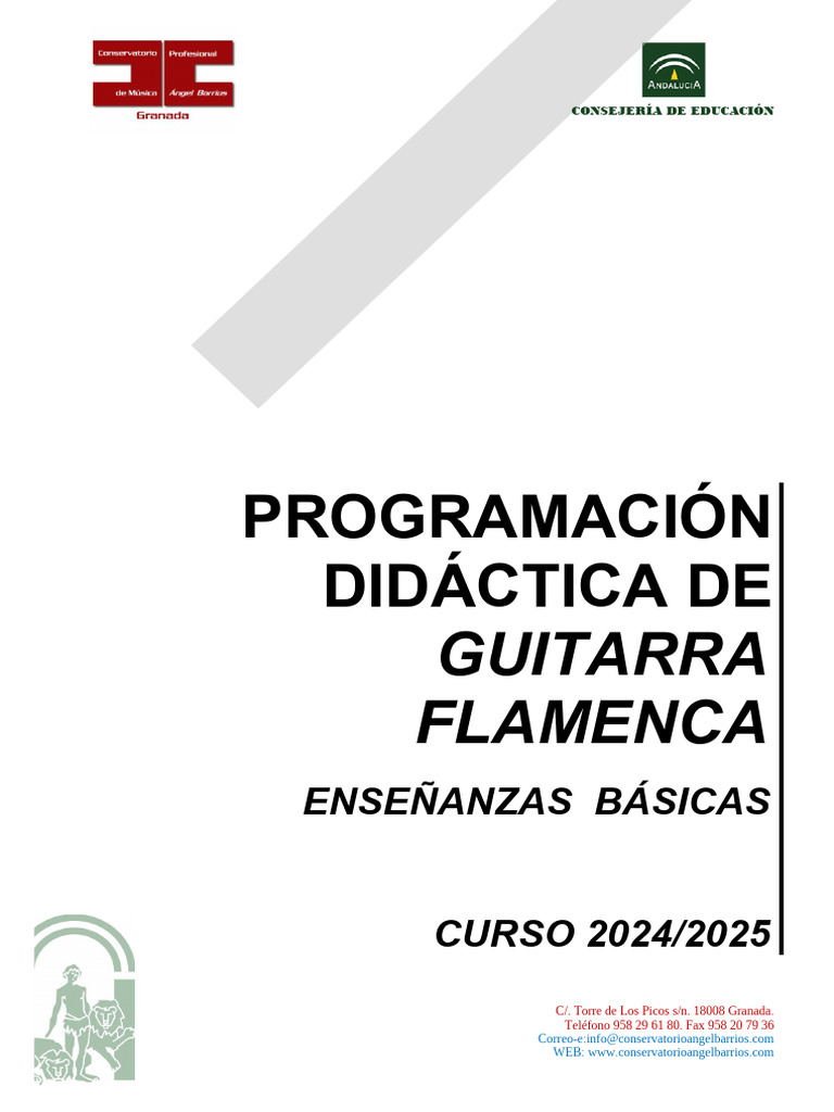 Programaciones Especialidad Guitarra Flamenca 2024-25 | PDF | Maestros | Enseñando