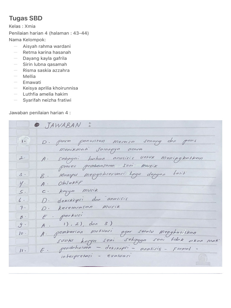Tugas SBD (penilaian harian 4) | PDF