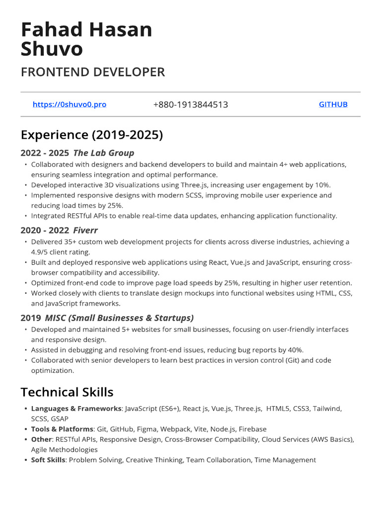 resume-of-shuvo | PDF