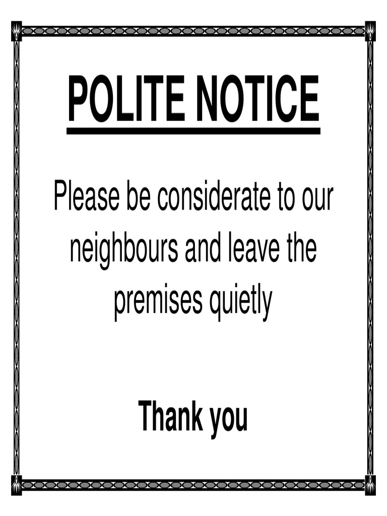 Please Leave Quietly Sign | PDF