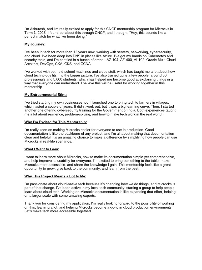 LFX Mentorship Microrocks | PDF