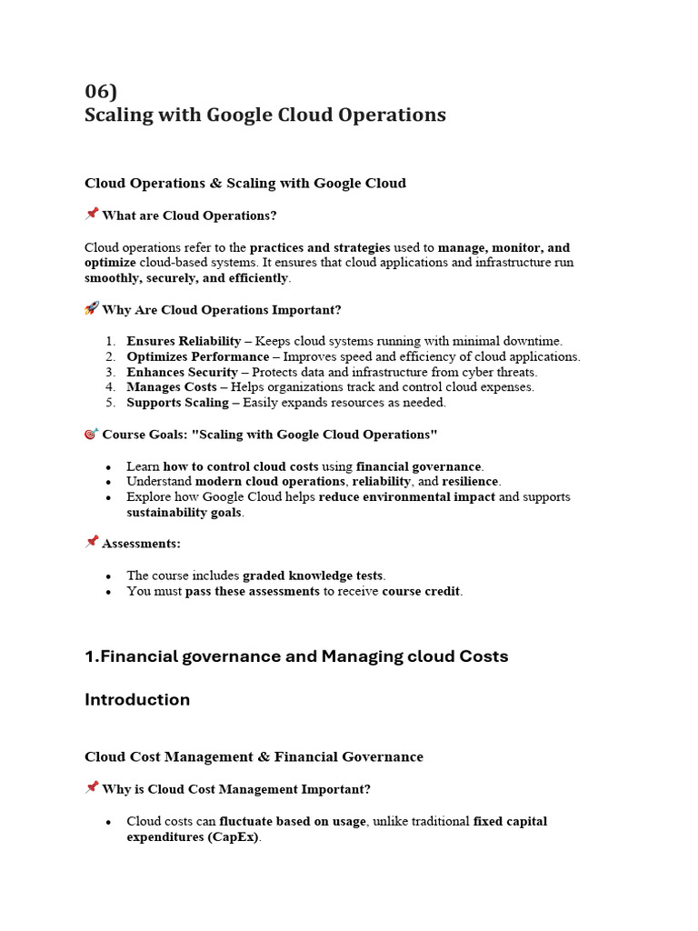 06 Scaling With Google Cloud Operations | PDF | Cloud Computing | Reliability Engineering