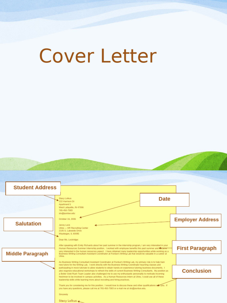 Purdue Cover Letter Example | PDF | Human Resources | Business