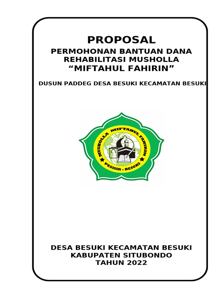PROPOSAL REHABILITASI MUSHOLLA Tad Junaidi | PDF