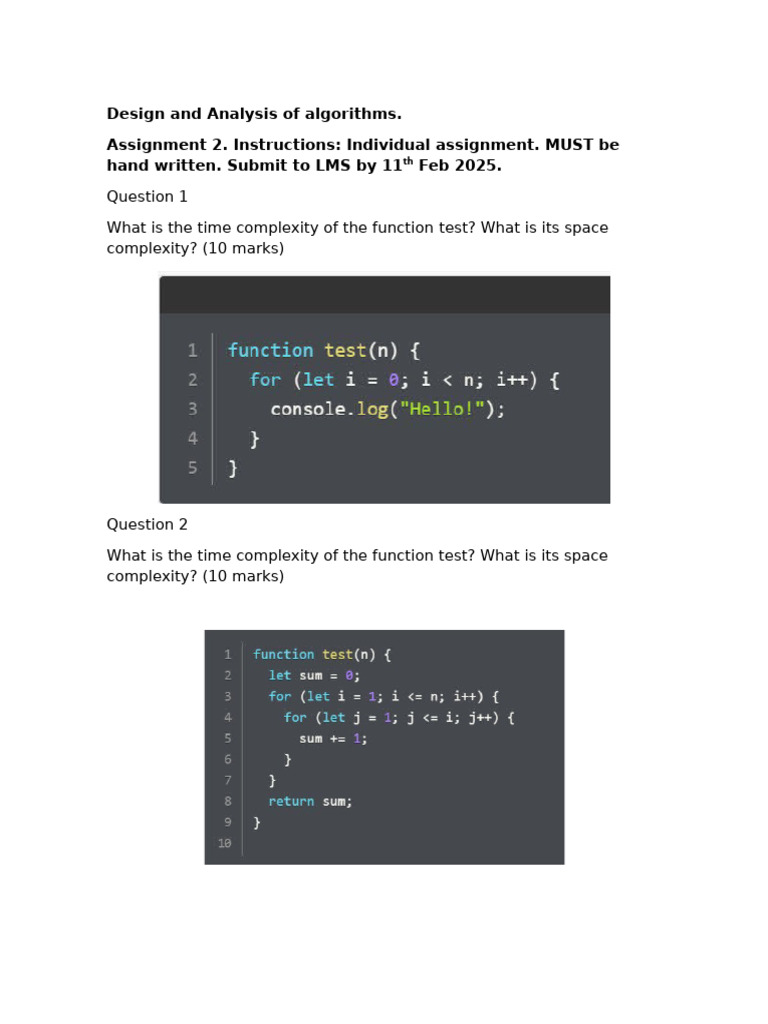 DAA Assignment 2 | PDF