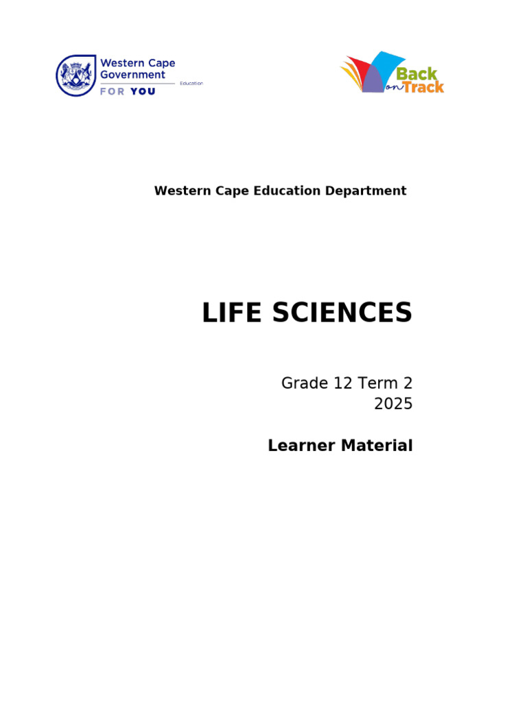 Life Sciences Grade 12 Term 2 Learner Material_2025 | PDF | Dominance ...
