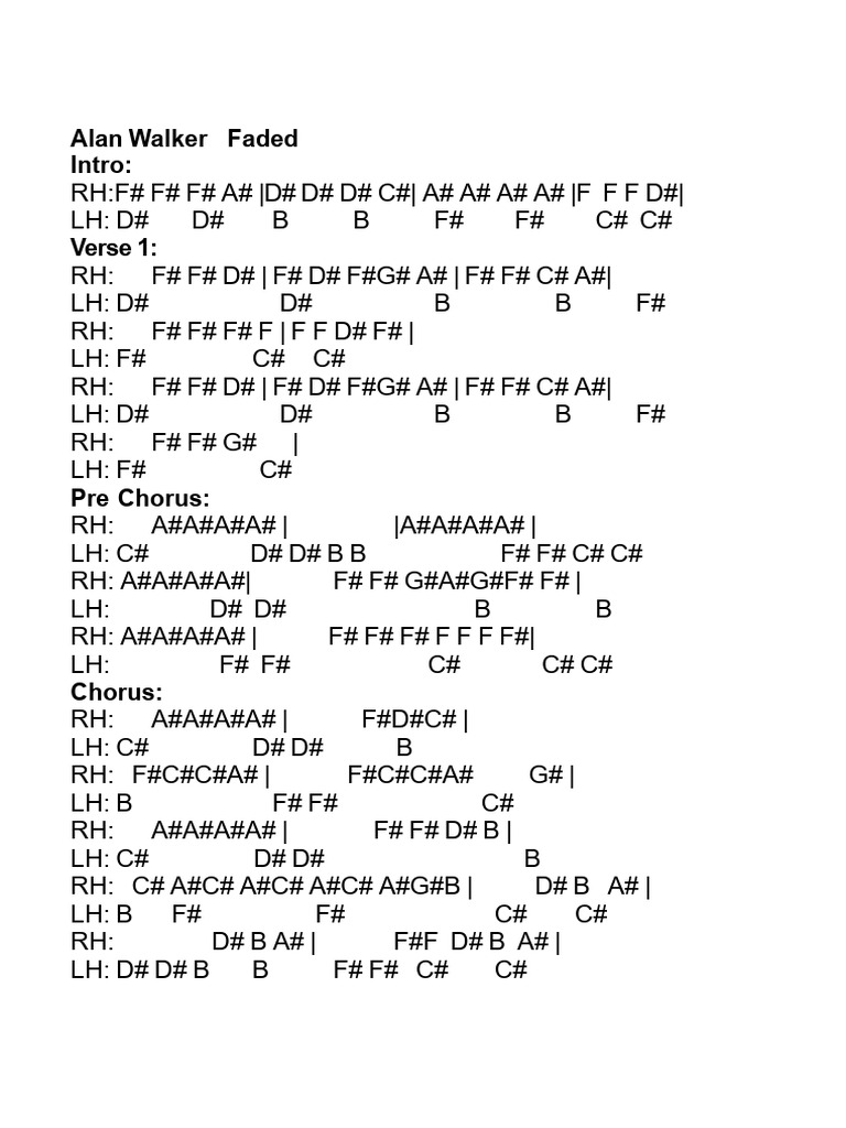Alan Walker - Faded | PDF