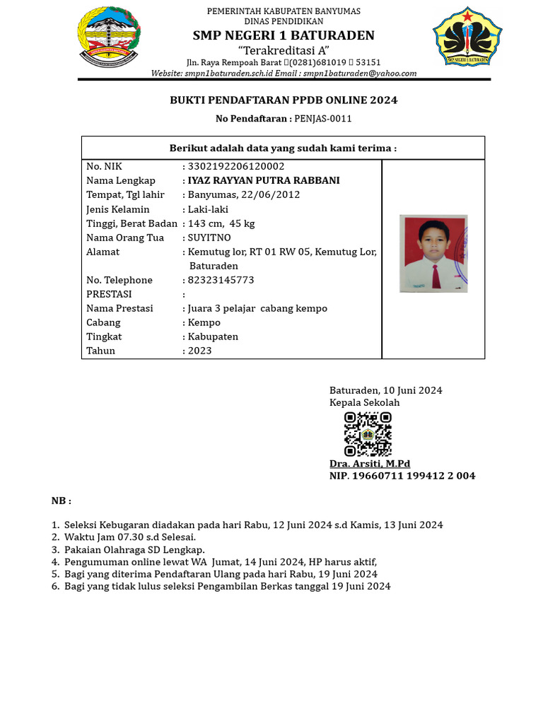 PPDB or 2024 Penjas-0011 Iyaz Rayyan Putra Rabbani | PDF