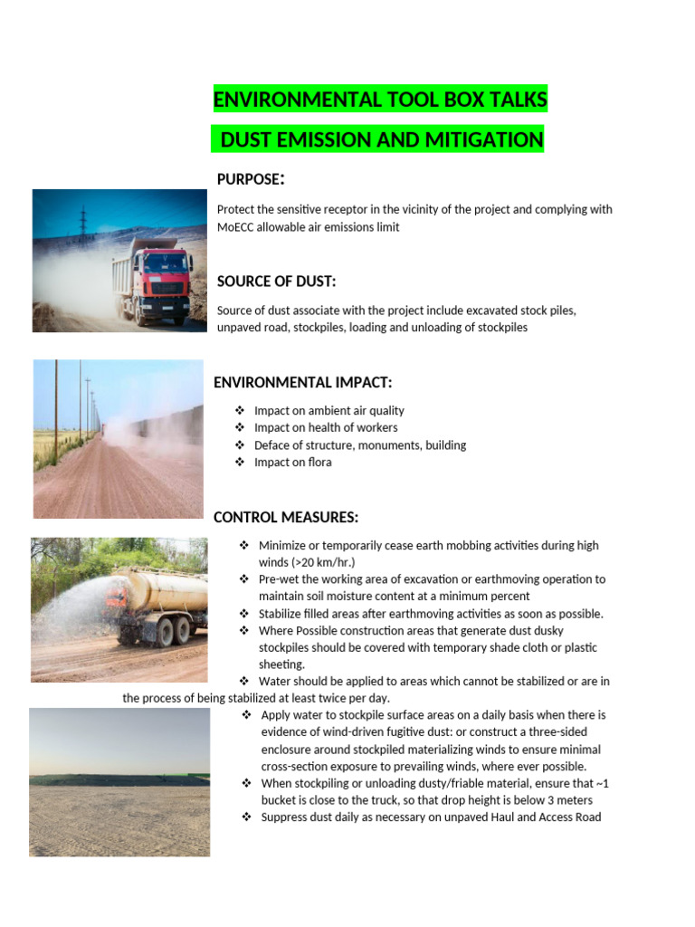 Dust Emission and Mitigation | PDF