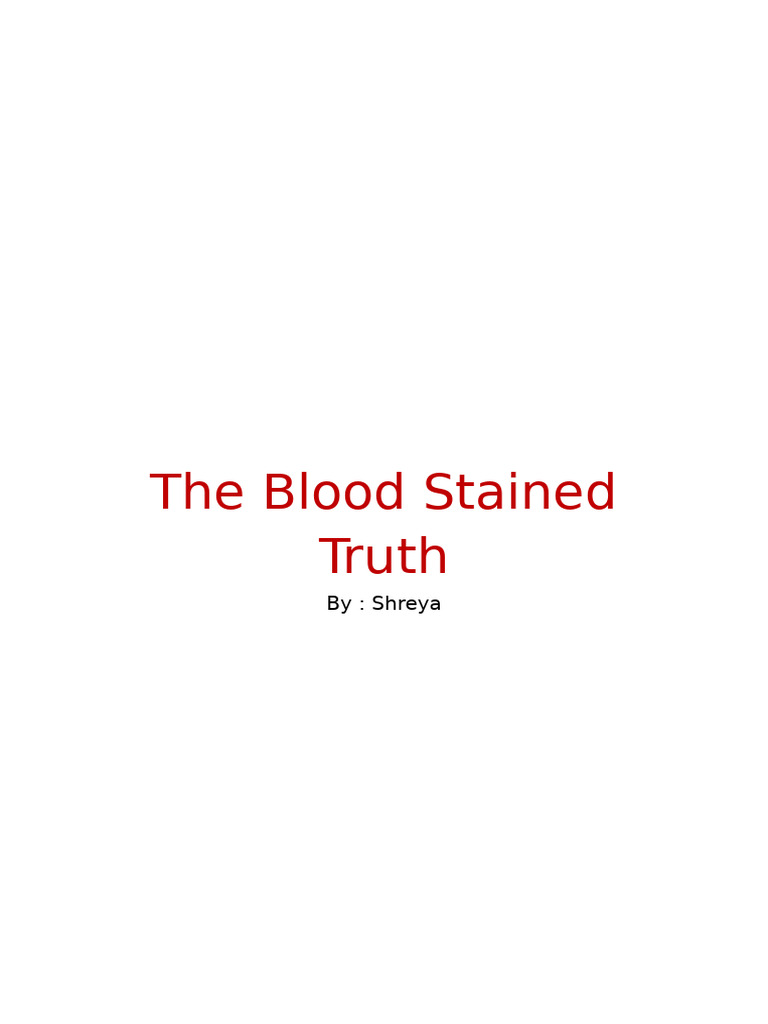 The Blood Stained Truth | PDF