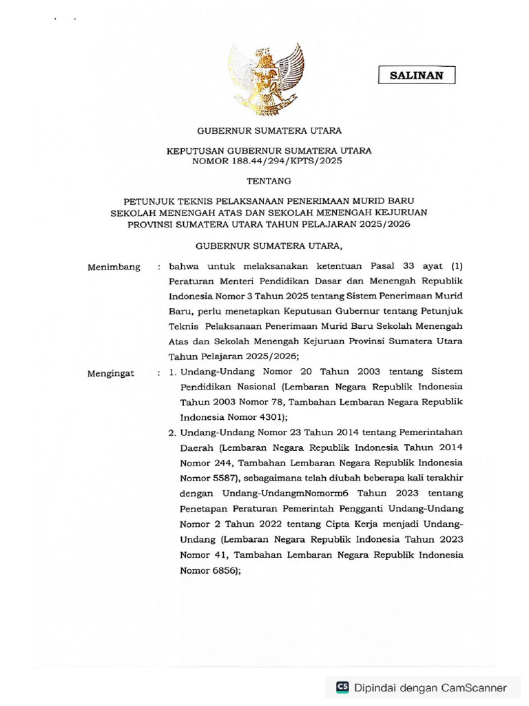 SK Juknis SPMB 2025 | PDF