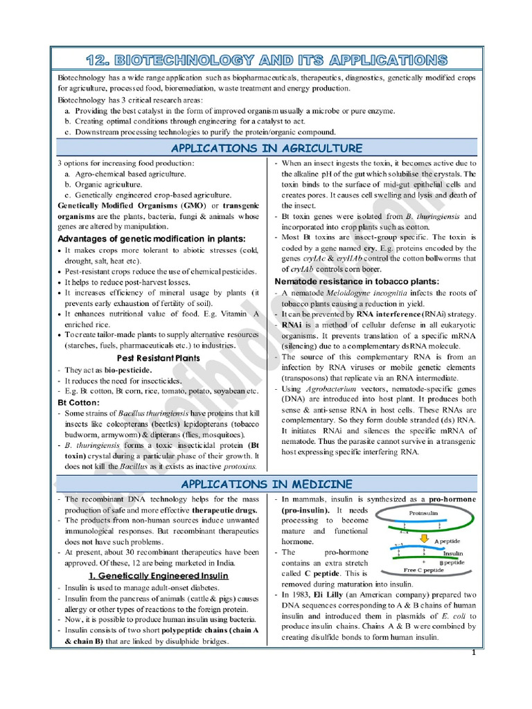 10 Biotechnology n its applications-notes Pages 1-3 - Flip PDF Download ...