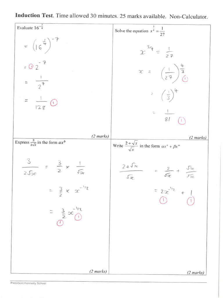 Induction Test 2022 Solutions | PDF