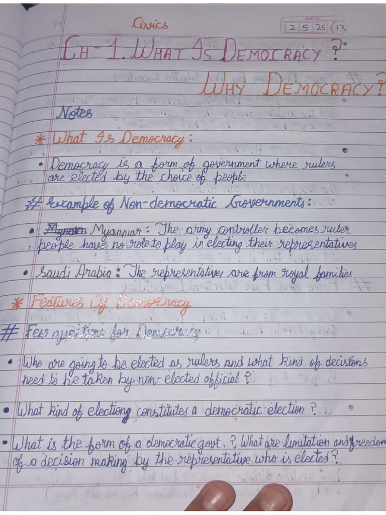Civics CH 1 Notes Class 9 | PDF