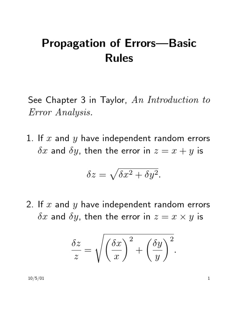 Propagation Errors UCh | PDF | Logarithm | Trigonometric Functions