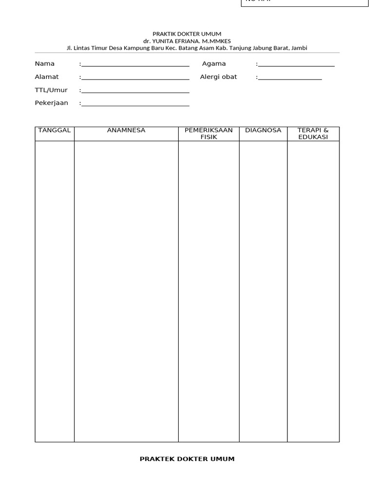 Rekam Medis DR Yuyun | PDF