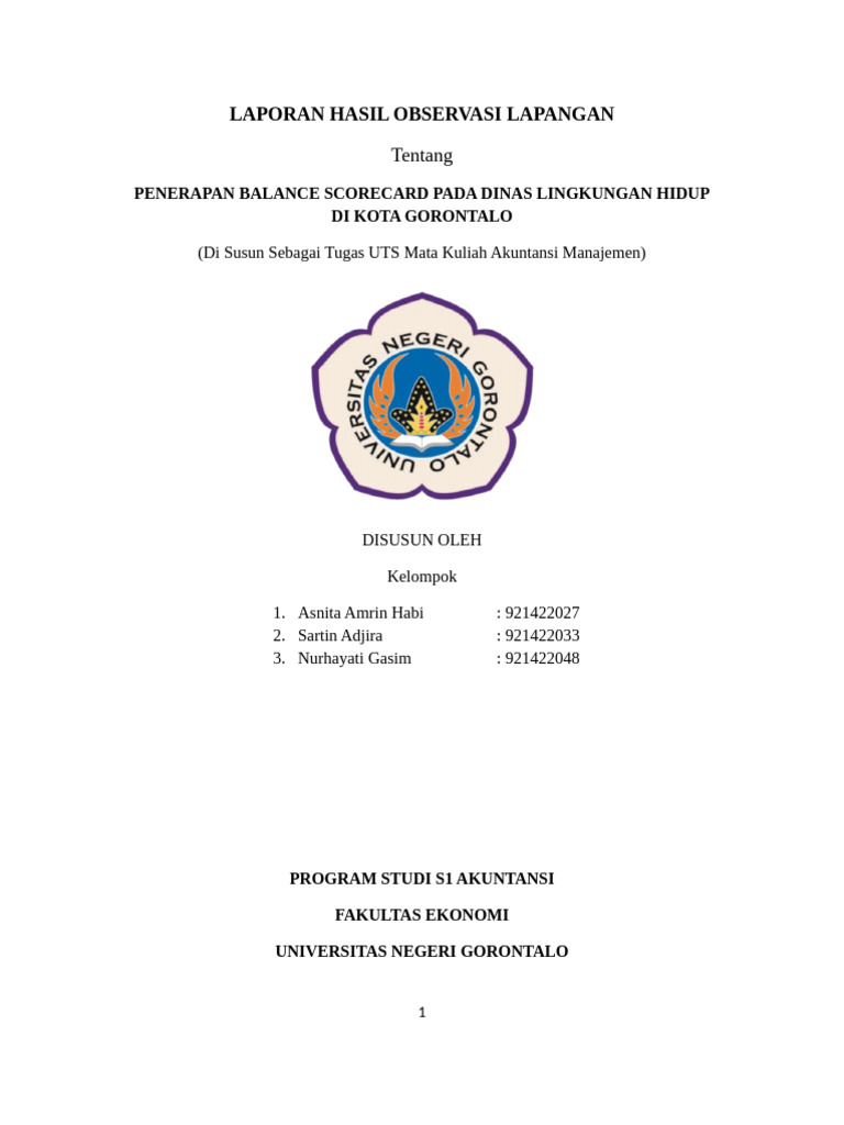 Contoh - LAPORAN HASIL OBSERVASI LAPANGAN AKMEN | PDF