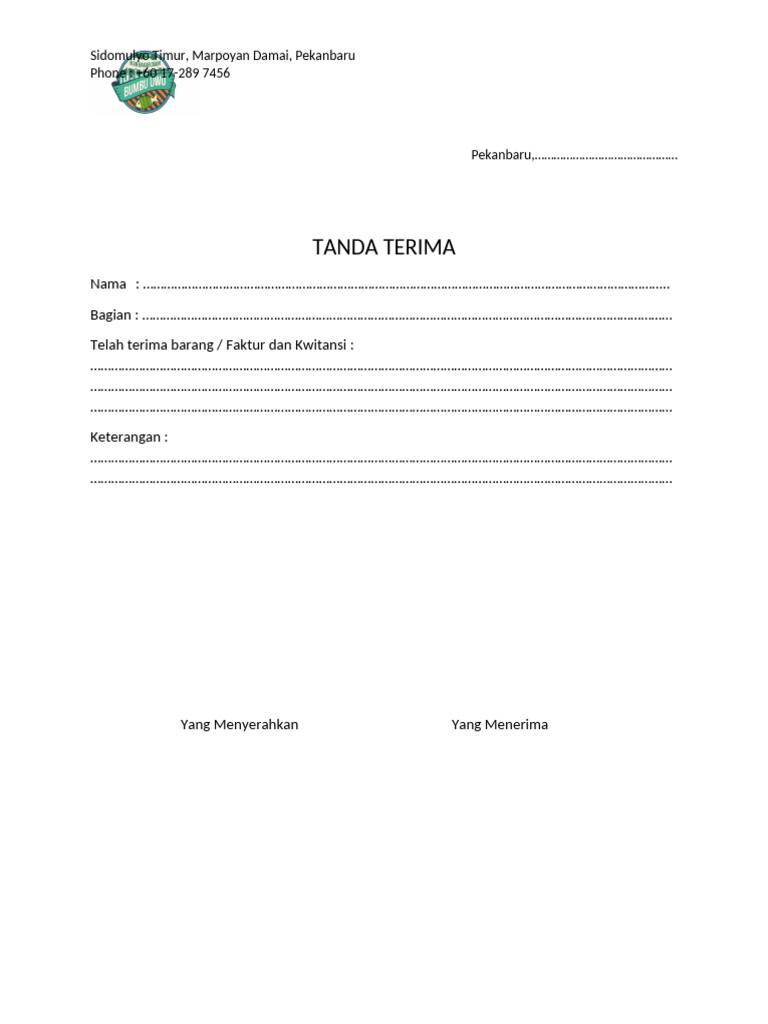 Tanda Terima | PDF