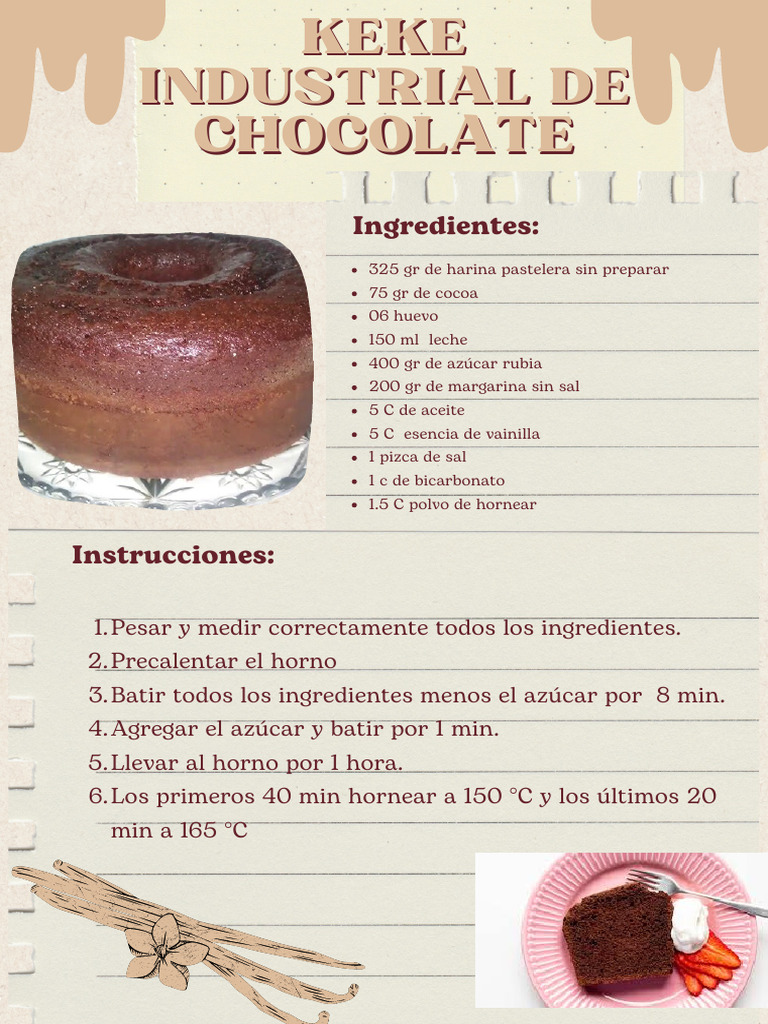 Receta Keke de Chocolate | PDF