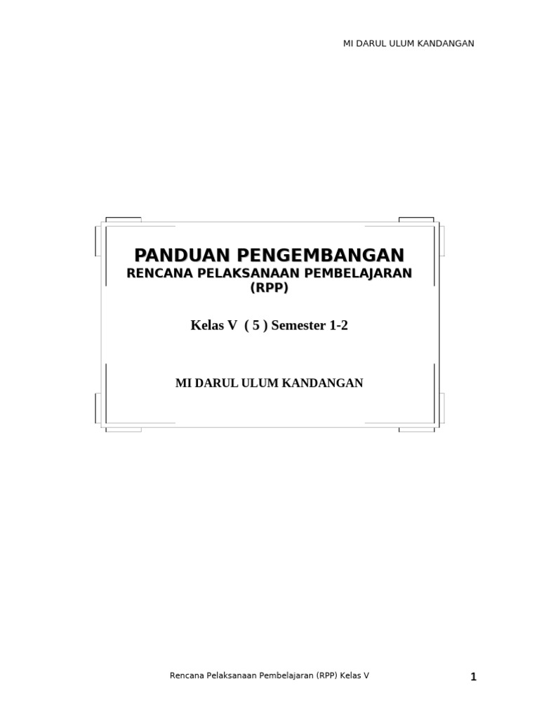 RPP Kelas 5 | PDF