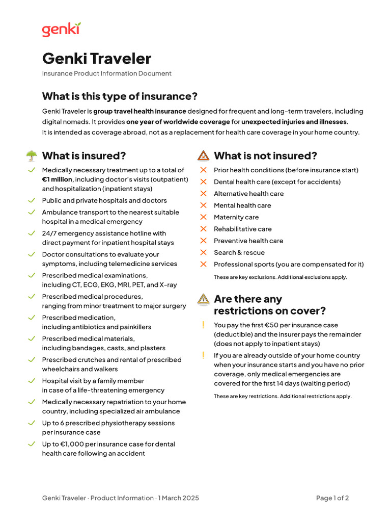 Genki - Product Information | PDF | Insurance | Health Care