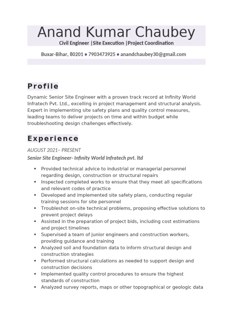 AnandKumar Chaubey Resume | PDF | Business