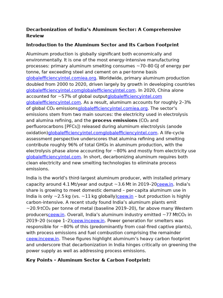 India's Aluminum Decarbonization Strategy | PDF | Climate Change ...